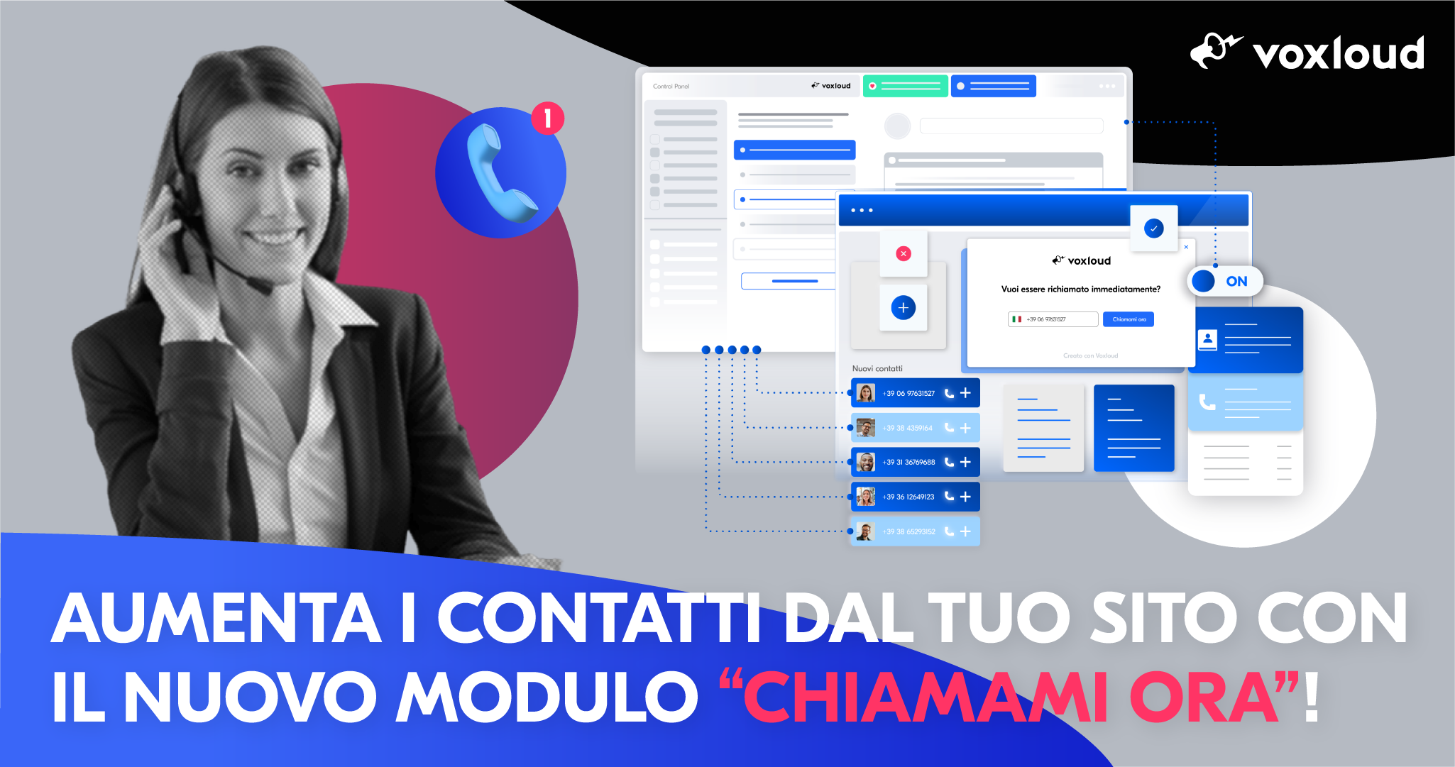 Aumenta i contatti dal tuo sito con il nuovo modulo “Chiamami ora” integrato nel centralino in ...